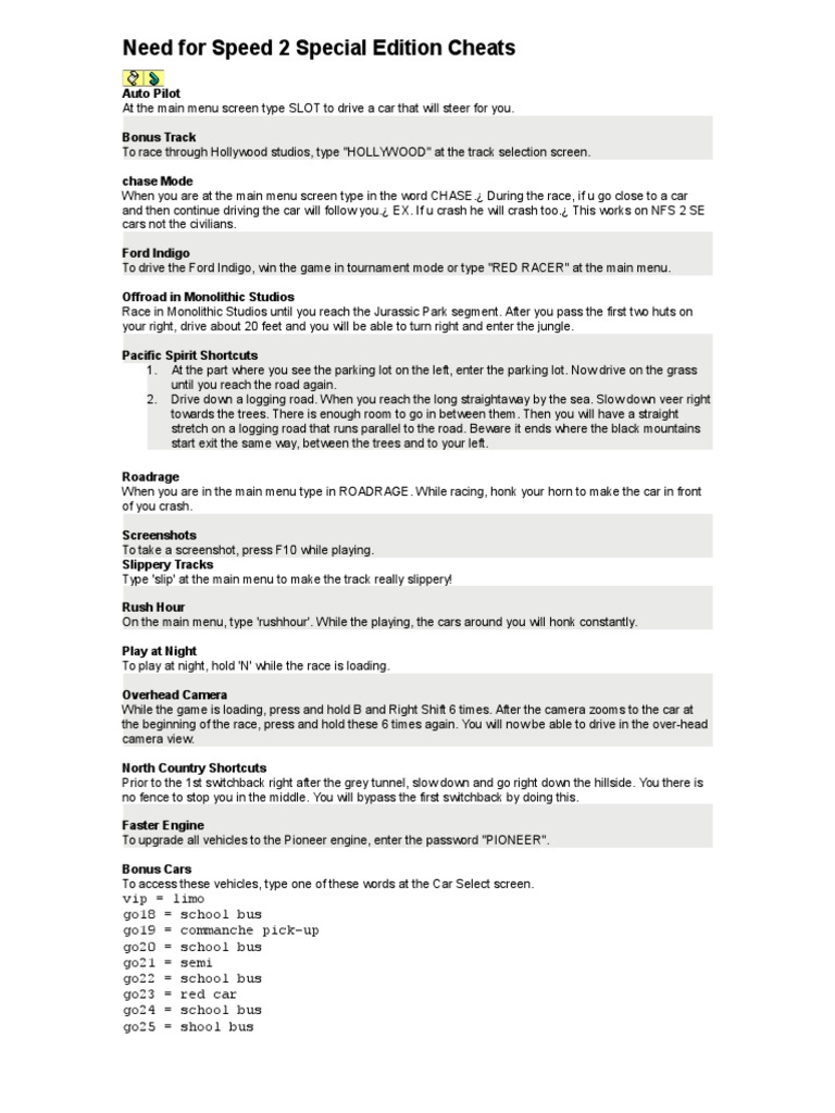 Nfs 2 Se | PDF | Land Vehicles | Automobiles