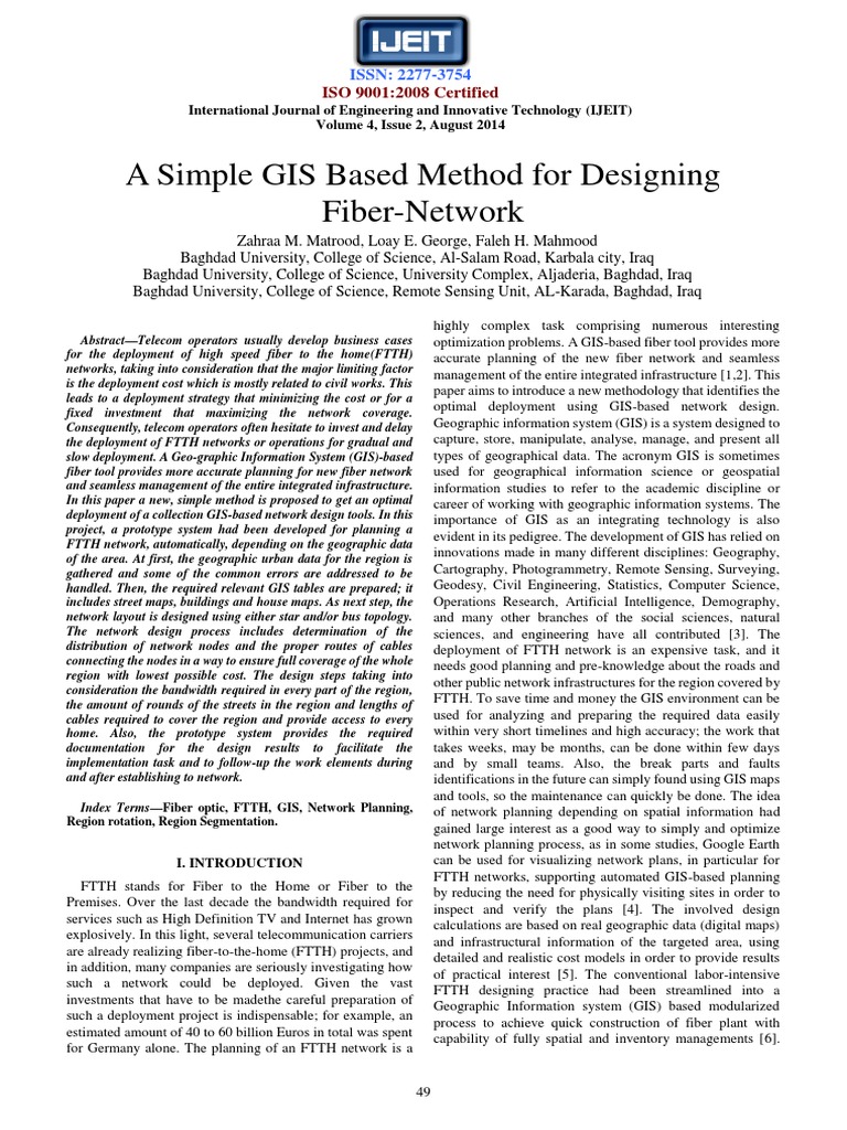 FTTH Gis Ijeit1412201408 - 09 | PDF | Fiber To The X | Geographic ...
