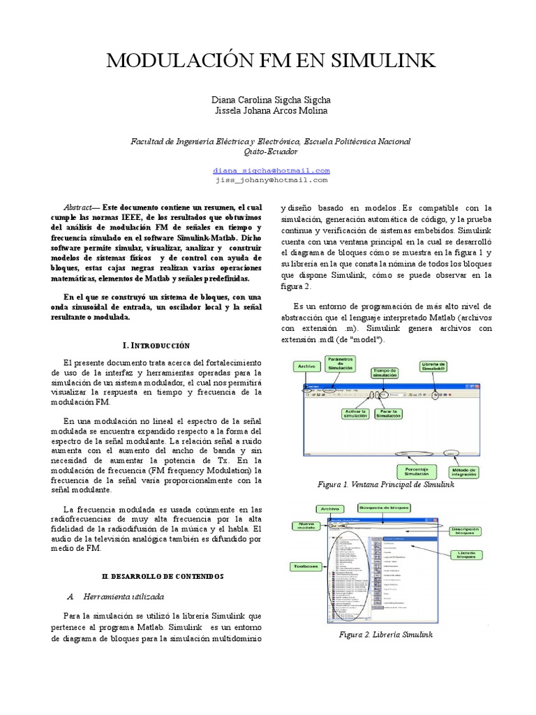 Modulación FM en Simulink | PDF | Matlab | Modulación de frecuencia
