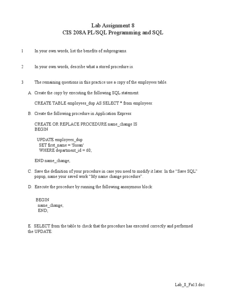 Lab 8 Fa13 Download Free Pdf Subroutine Parameter Computer Programming 1732