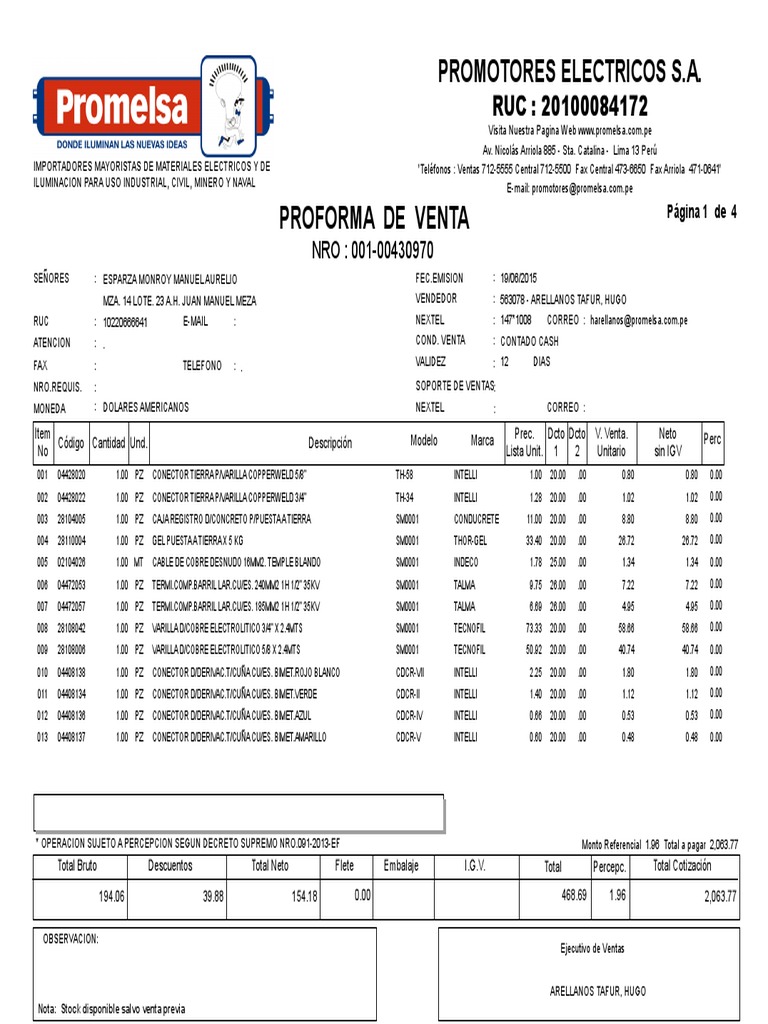 Proforma de Venta | PDF
