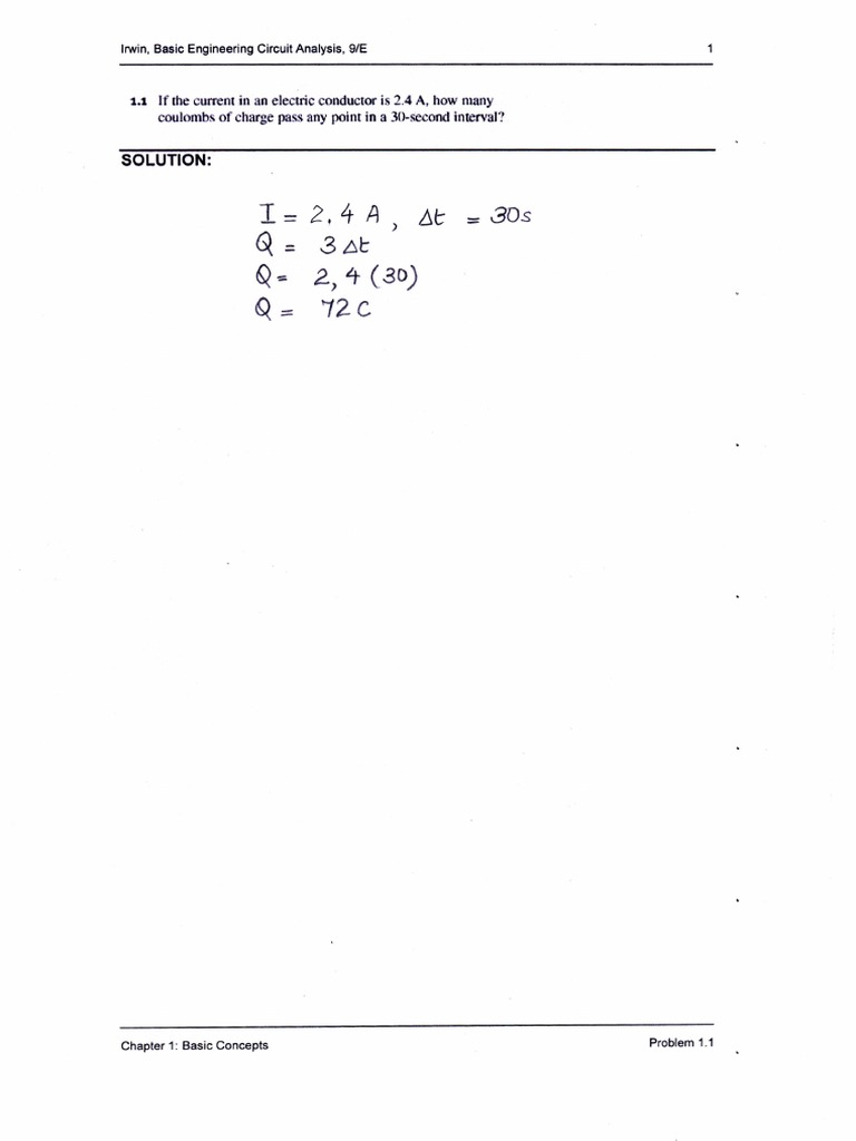 Irwin, Basic Engineering Circuit Analysis, 9E Solutions | PDF | Capacitor | Operational Amplifier