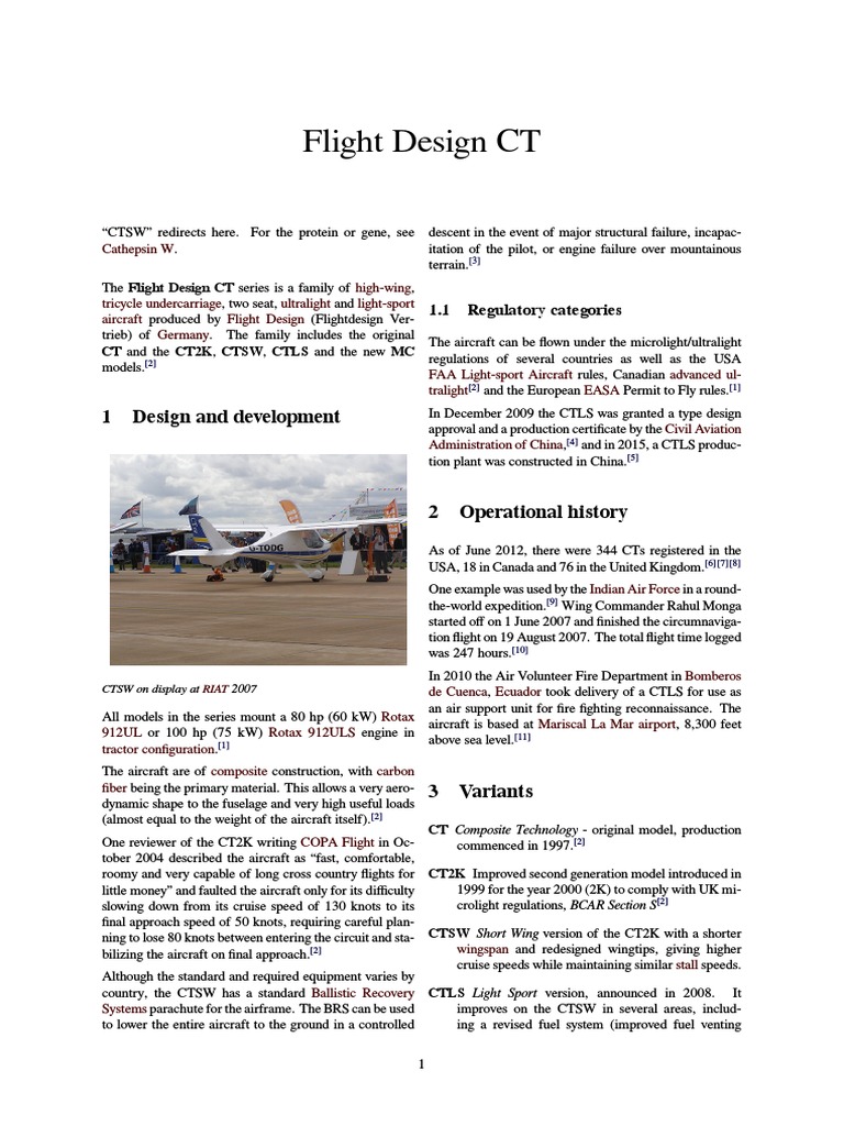 Flight Design CT | PDF | Aviation | Aircraft