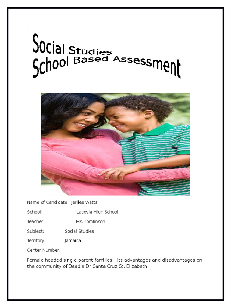 Social Studies Sba | PDF | Single Parent | Unemployment