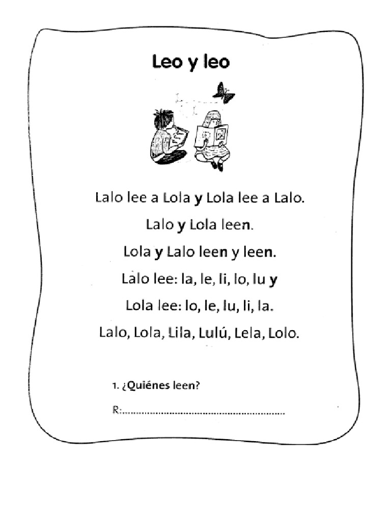 Lecturas para Trabajar La Letra L, M, S y P. | PDF