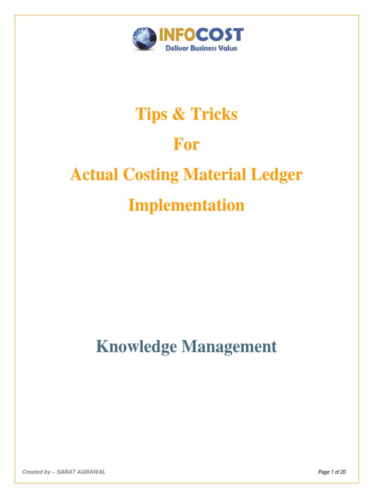 SAP - Material Ledger | PDF