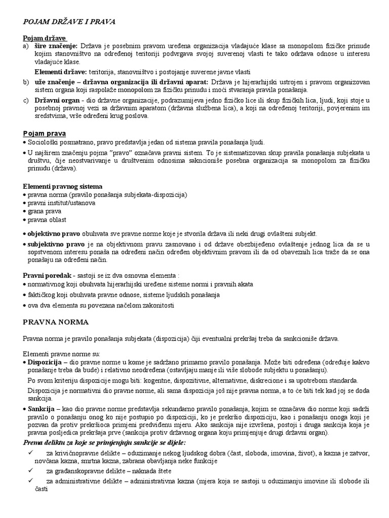 Pojam DrŽave I Prava | PDF