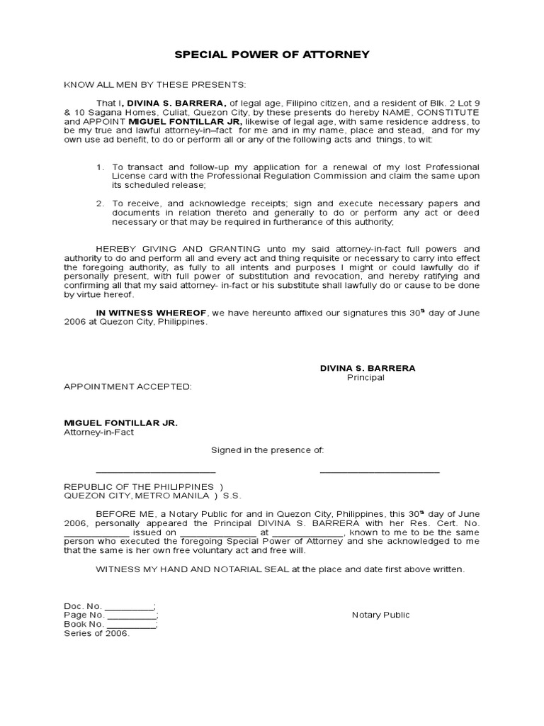 Spa PRC | PDF | Power Of Attorney | Notary Public