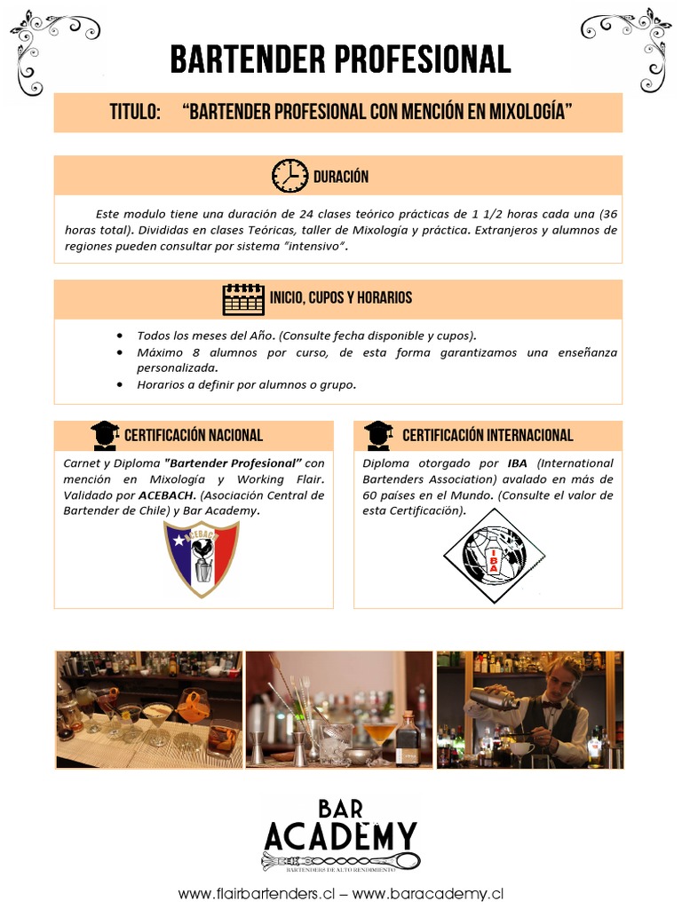 Programa Bartender Profesional | PDF | Bar | Ginebra