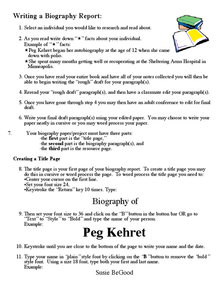 Autobiography Cover Page Example