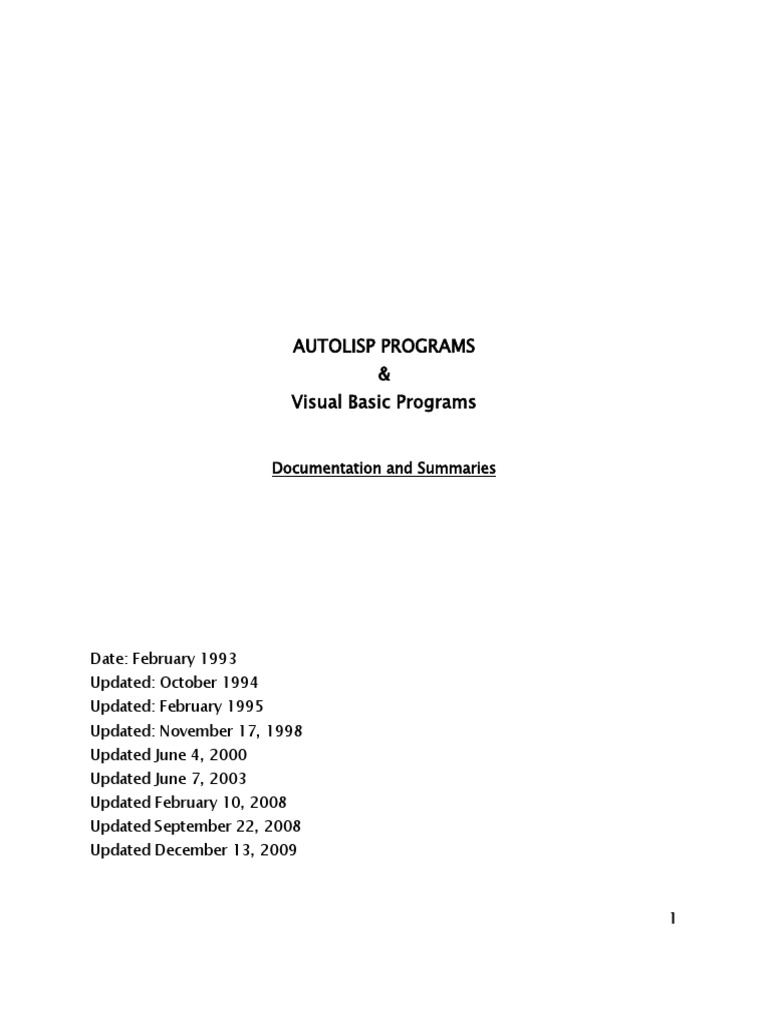 Autolisp Programs & Visual Basic Programs | PDF | Frequency | String (Computer Science)