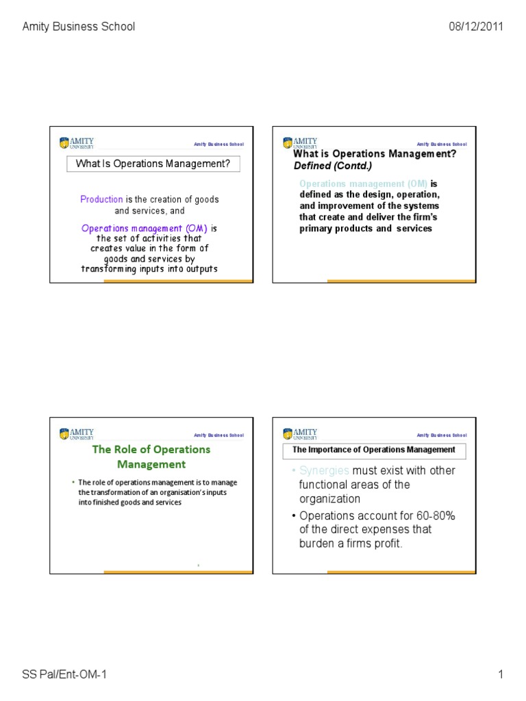 What Is Operations Management? What Is Operations Management? | PDF ...