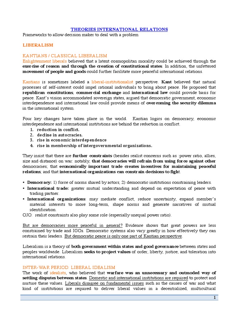 Theories International Relations | PDF | International Relations | Capitalism