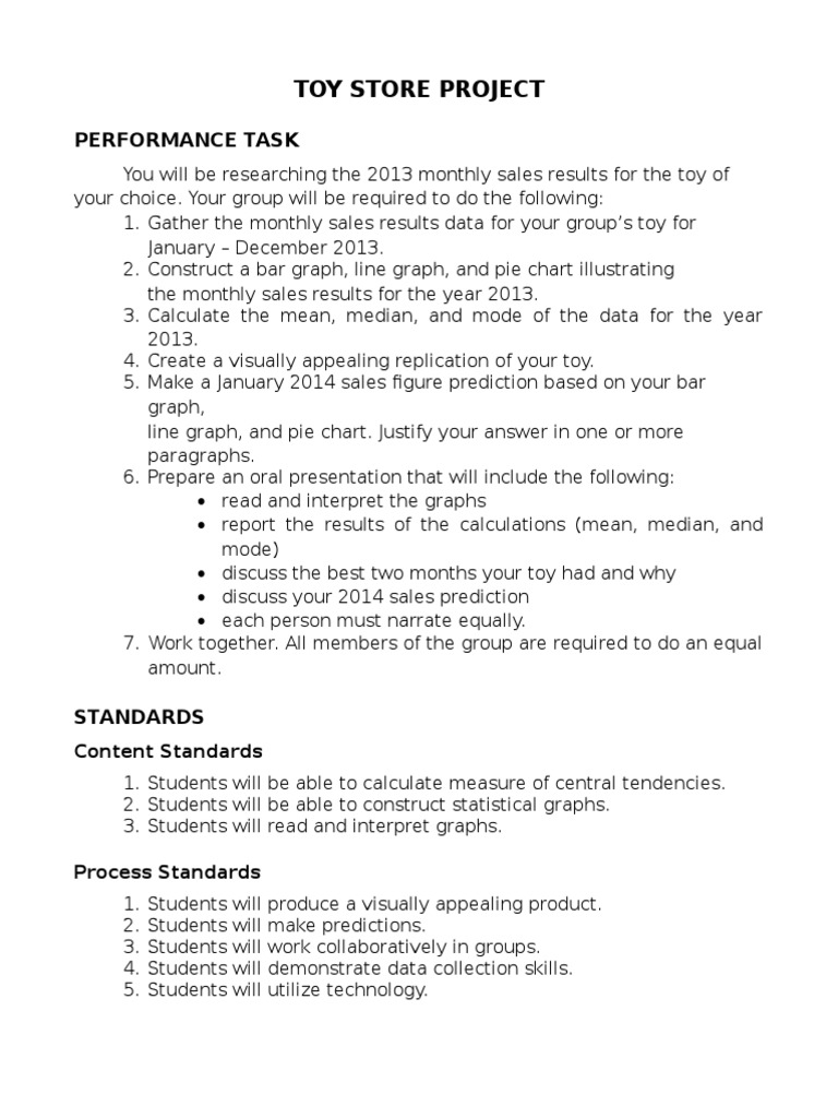 Analyzing Toy Sales Data: A Group Project on Constructing Graphs ...