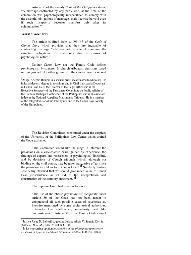 2000 Psychological Incapacity | PDF | Canon Law | Marriage