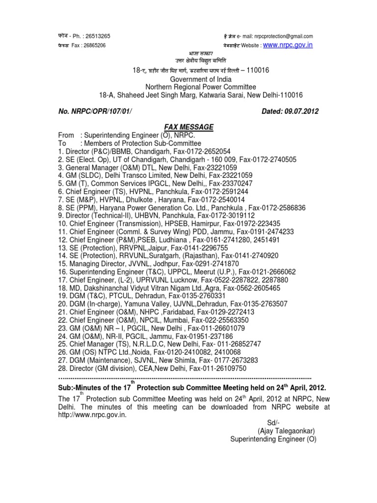 Nrpc Guidelines | Electrical Substation | Technology