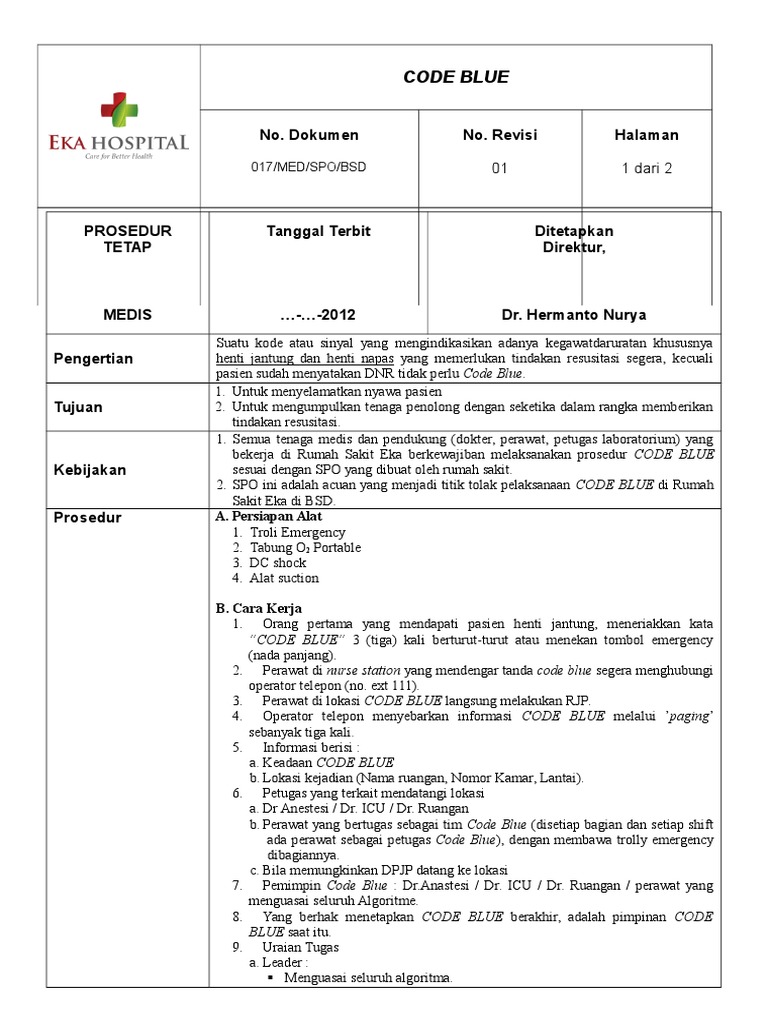 017 Code Blue Rev 01 | PDF
