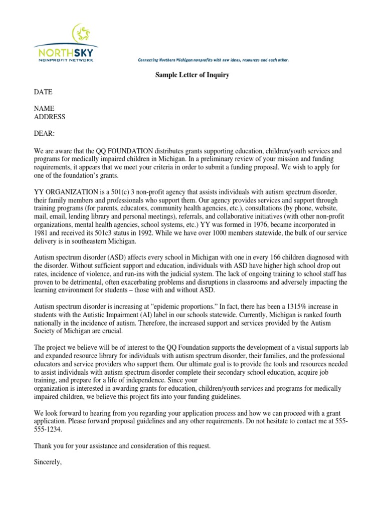 Sample Letter of Inquiry | PDF