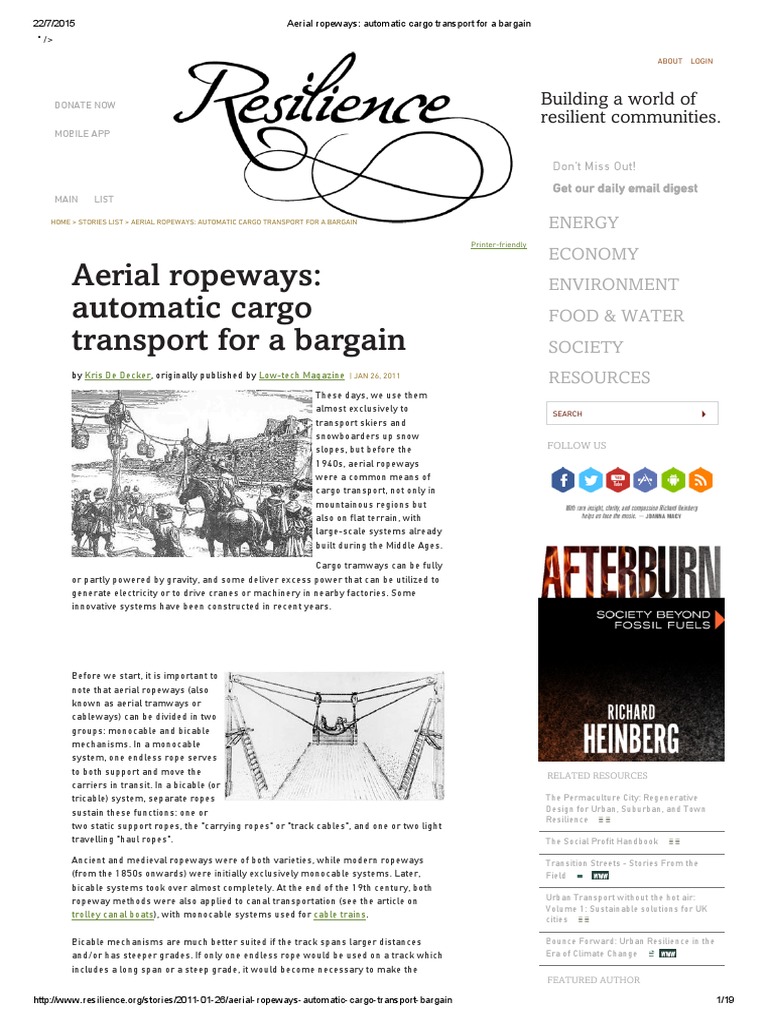 Aerial Ropeways - Automatic Cargo Transport For A Bargain | PDF | Tram ...