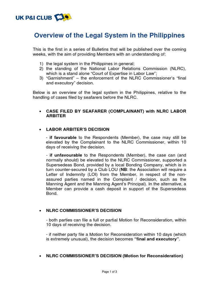Overview of Philippine Legal System | PDF | Certiorari | Arbitration