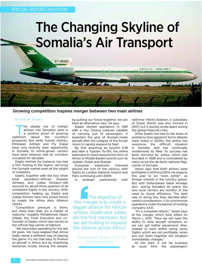 The Somalia Investor - Daallo Airlines | PDF | Airlines | Somalia