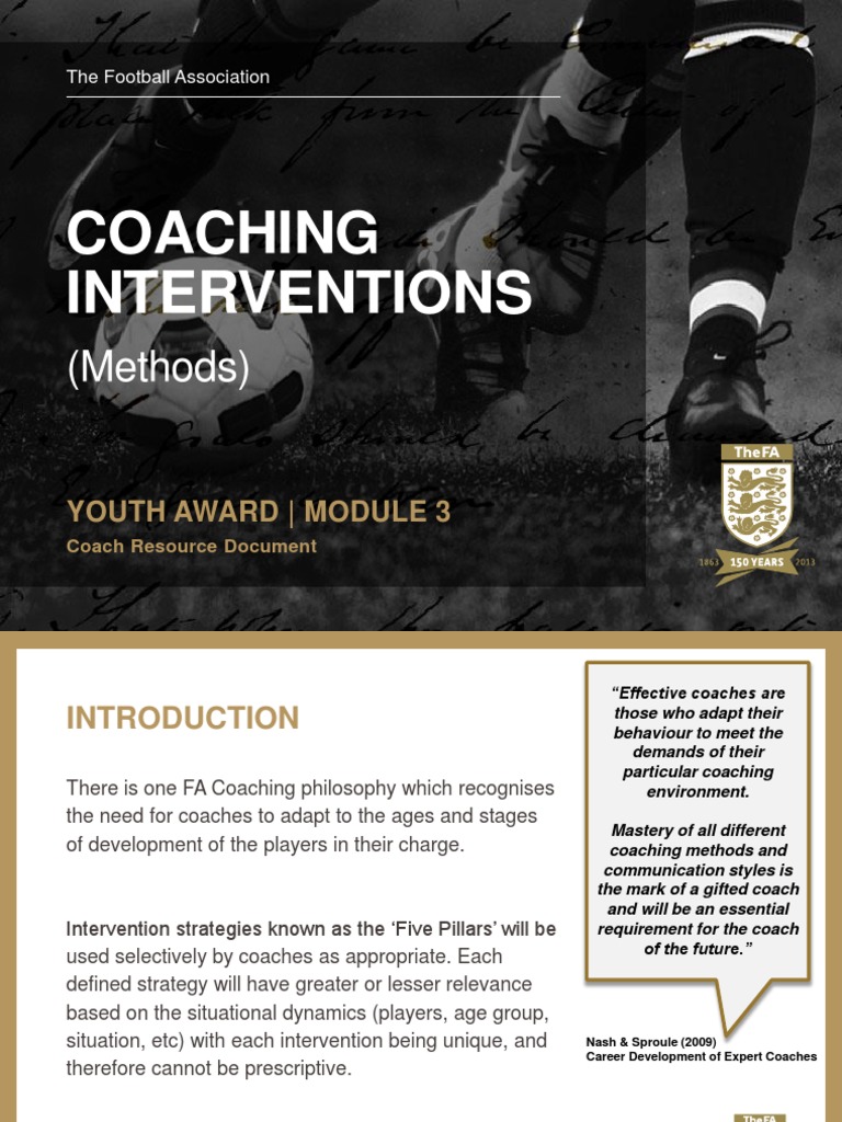 FA Youth Coaching Interventions Guide | PDF | Creativity | Motivation