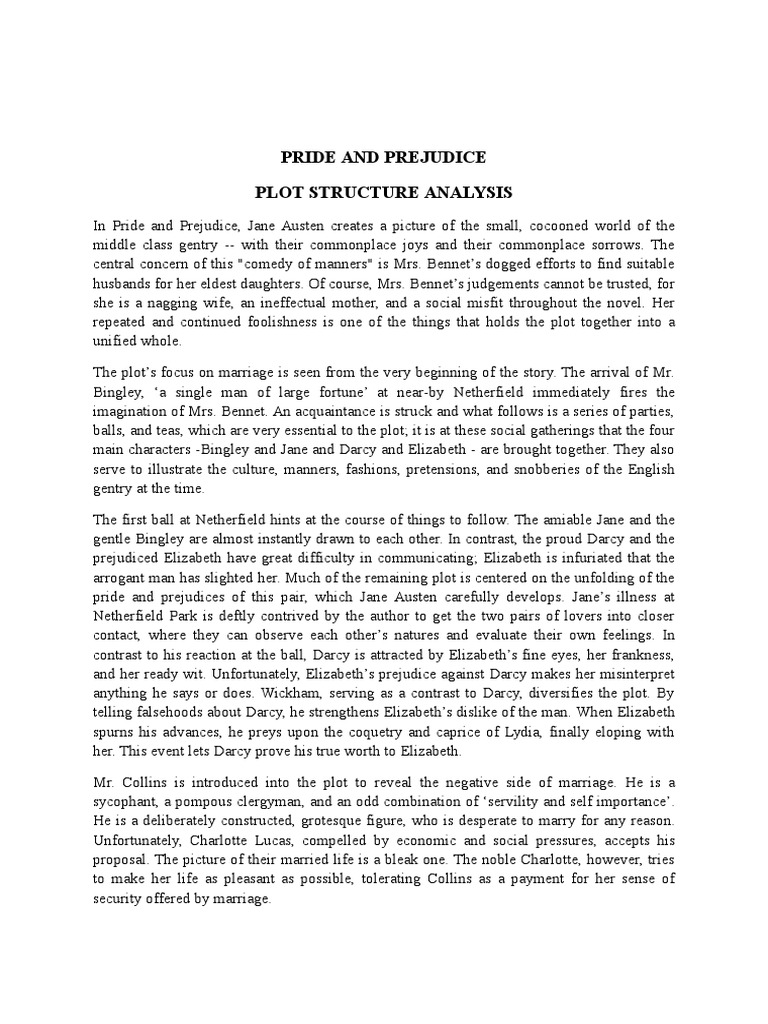 Pride and Prejudice Plot Structure | PDF | Pride And Prejudice | Mr. Darcy