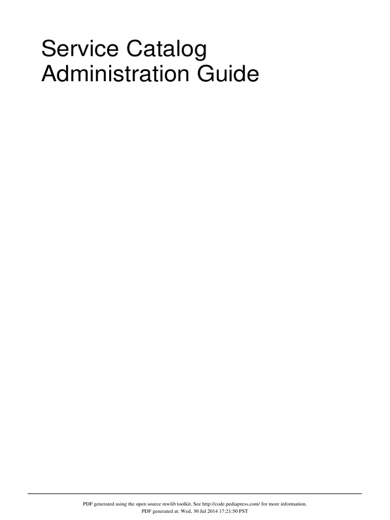 Service Catalog Administration Guide | PDF | Home Page | Icon (Computing)