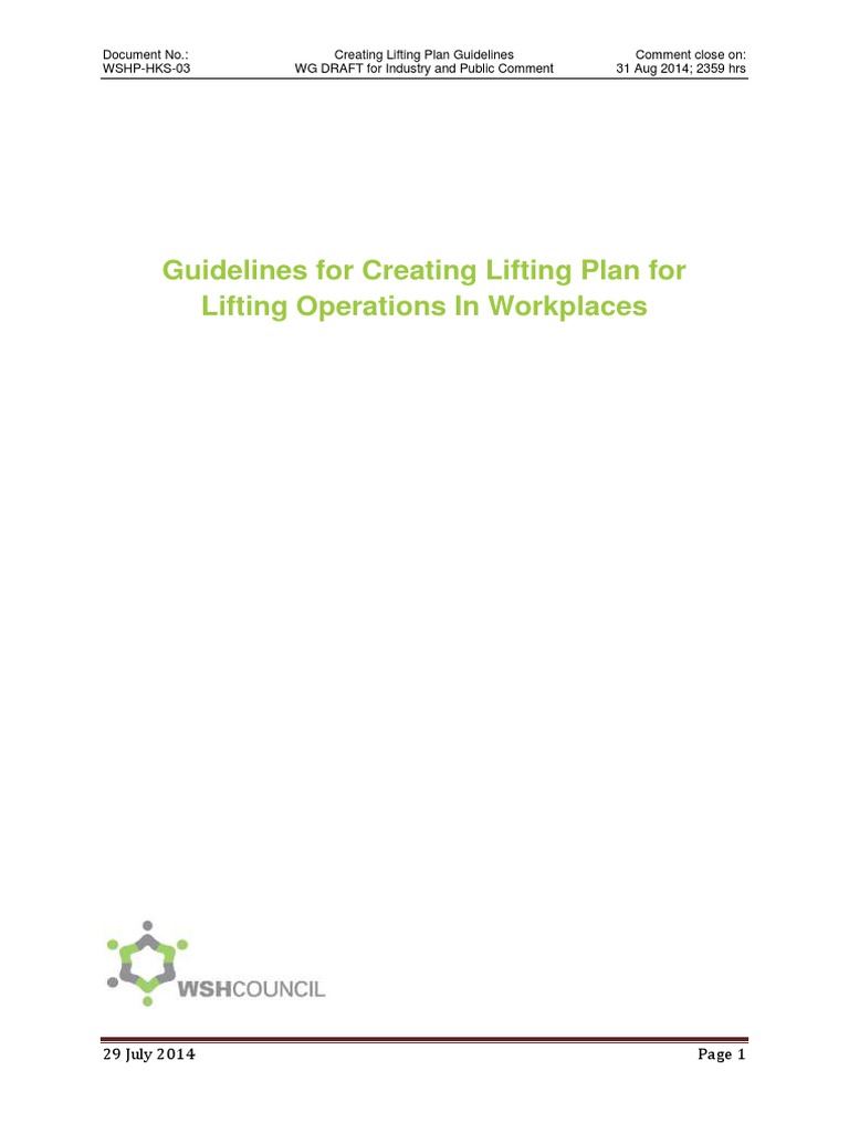 Lifting Plan Guidelines | PDF | Crane (Machine) | Occupational Safety ...