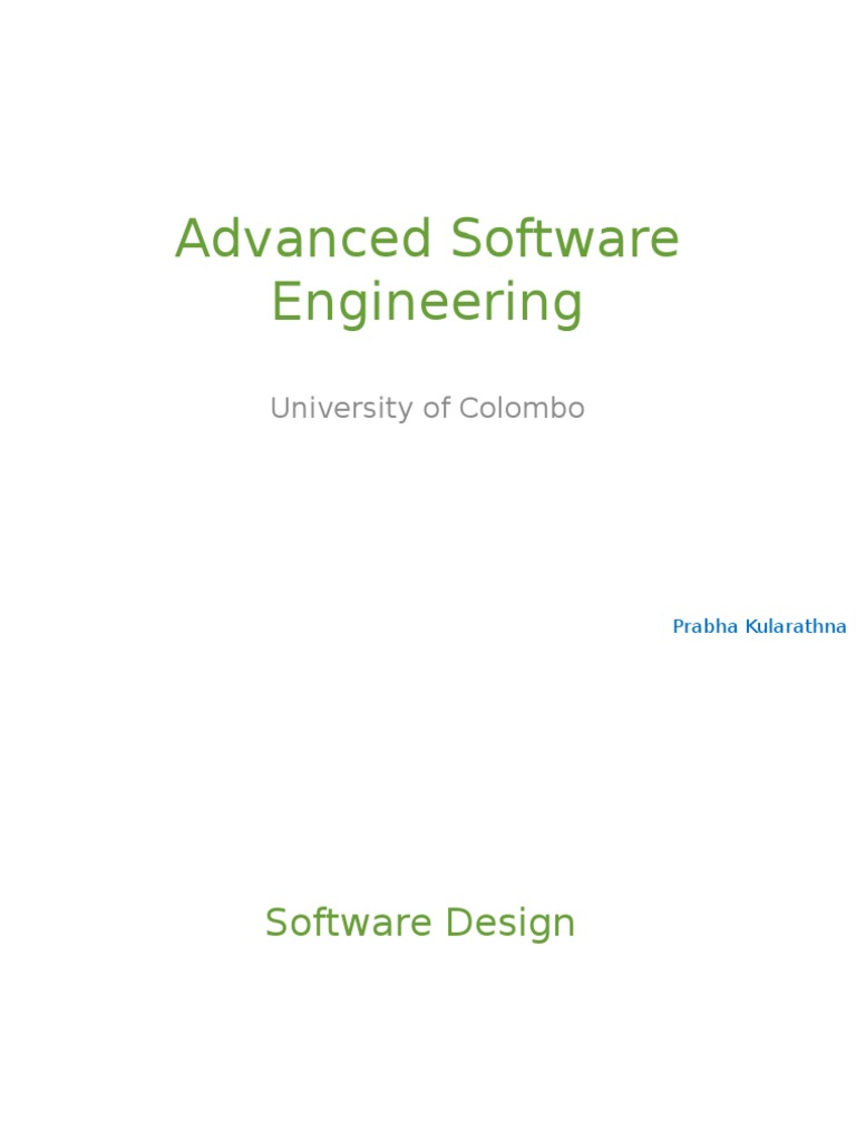 Advanced Software Engineering Lecture 03 | PDF | Software Design ...