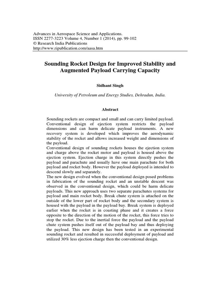 Sounding Rocket Design For Improved Stability and Augmented Payload ...