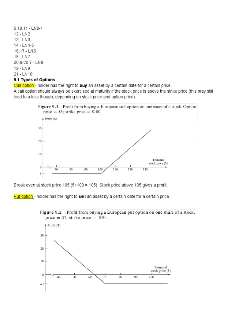 Hull Chapter9 | PDF | Moneyness | Option (Finance)