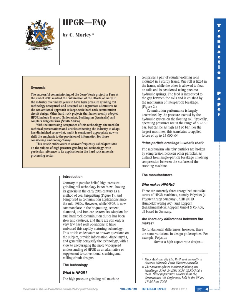 HPGR Faq PDF | PDF | Mill (Grinding) | Wear