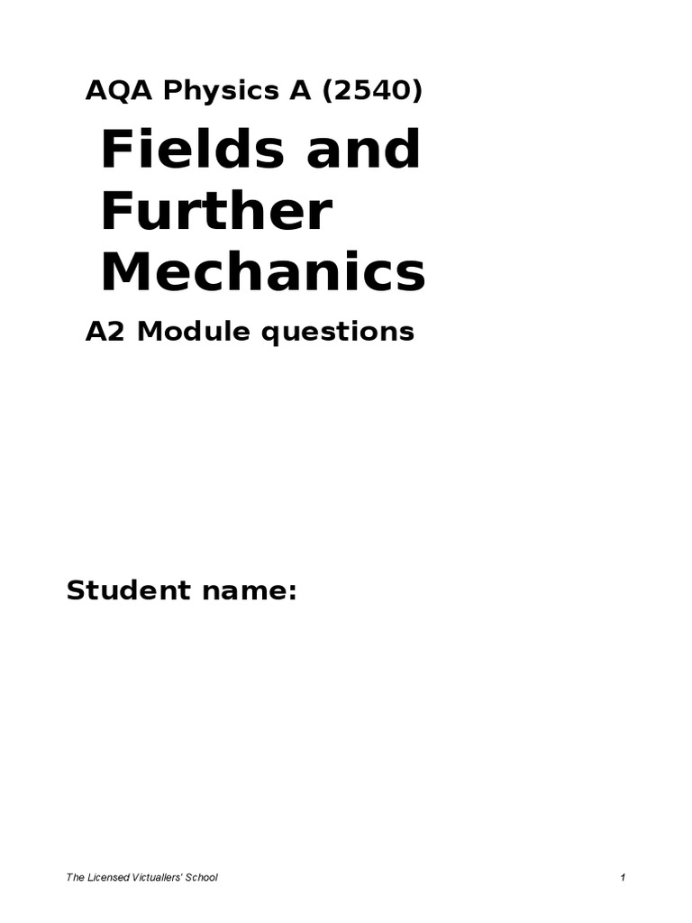 Unit 4 Fields and Further Mechanics - Complete Book | PDF | Collision | Pendulum