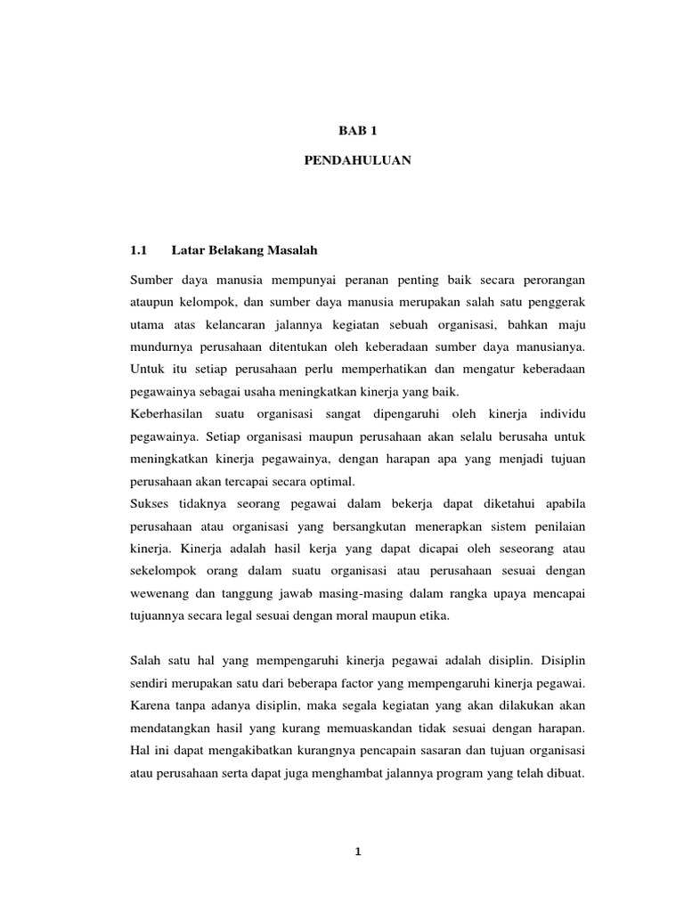 Contoh Bab 1 Skripsi | PDF