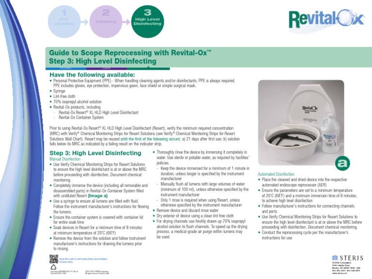 Revital-ox Step 3 High Level Disinfecting Wall Chart | Personal ...