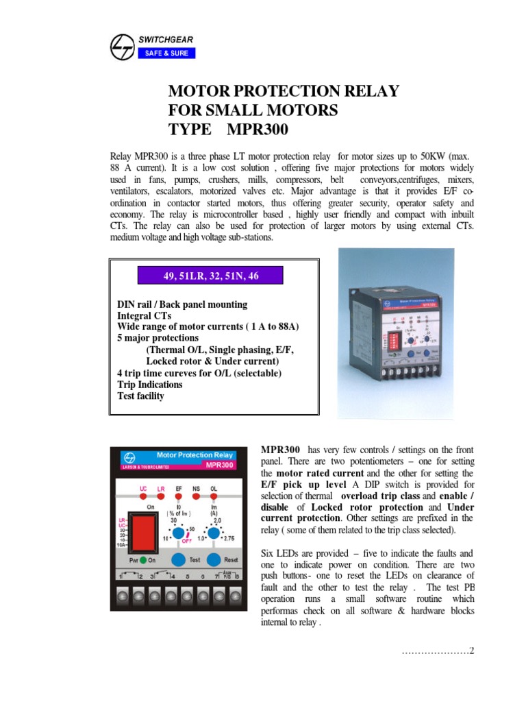 MPR300 Relay | PDF | Relay | Manufactured Goods