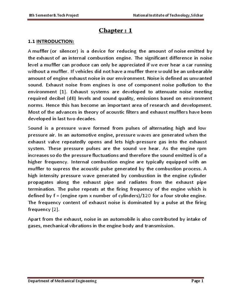 7th Sem Project | PDF | Internal Combustion Engine | Sound