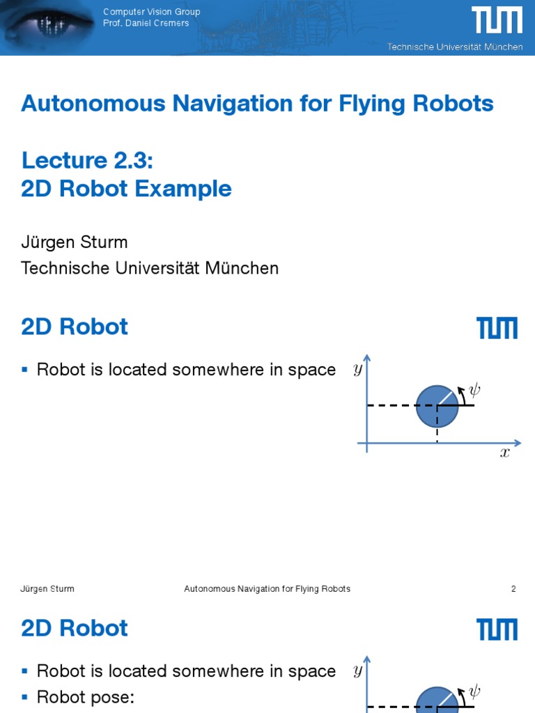 Autonomous Navigation For Flying Robots 2D Robot Example: Jürgen Sturm ...