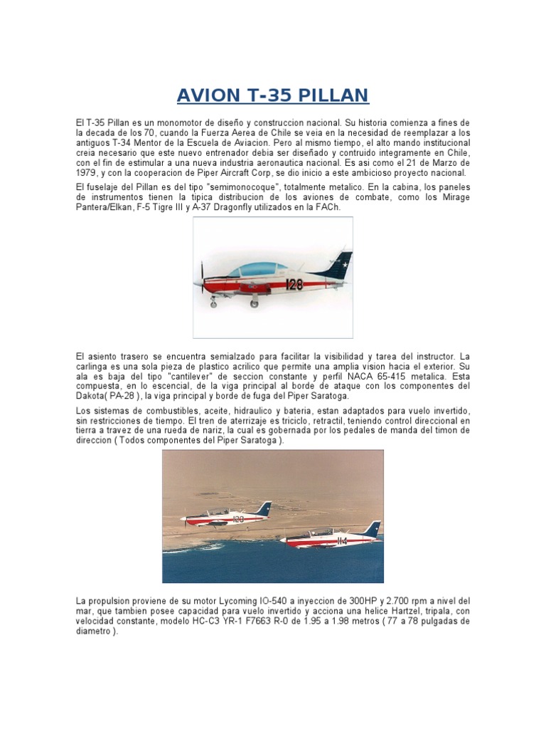 Avión T-35 Pillan: Historia y Especificaciones | PDF | Monoplano ...