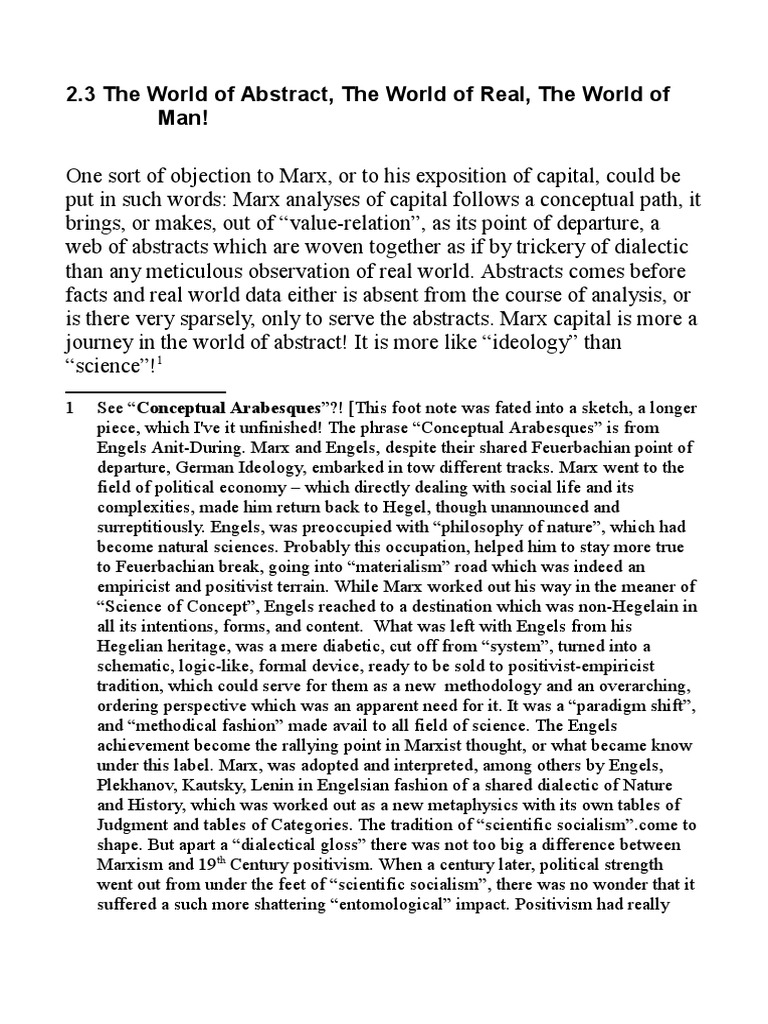 Real Abstract | PDF | Karl Marx | Georg Wilhelm Friedrich Hegel