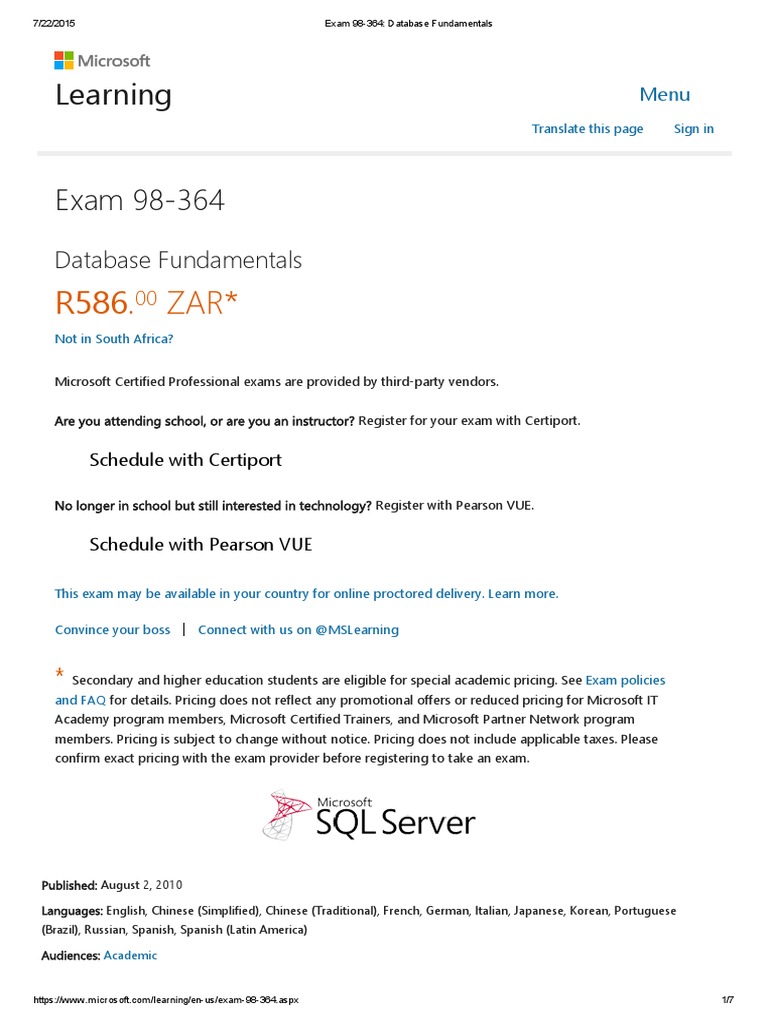 Exam 98-364 - Database Fundamentals | PDF | Database Index | Databases