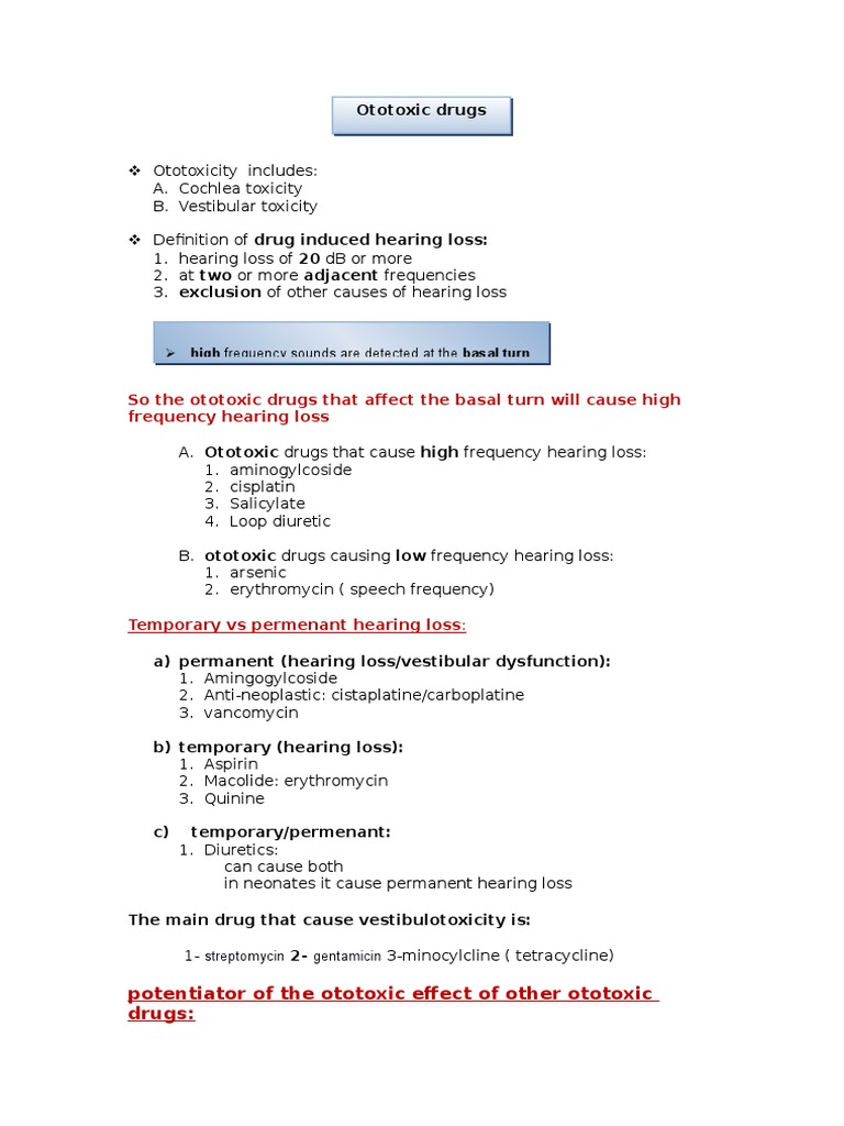 Ototoxic Drugs | PDF | Hearing Loss | Hearing