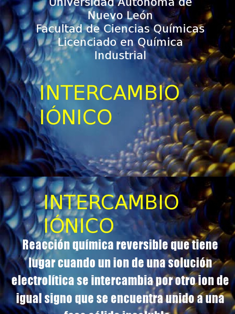 Intercambio Iónico: Principios y Aplicaciones | PDF | Intercambio ...