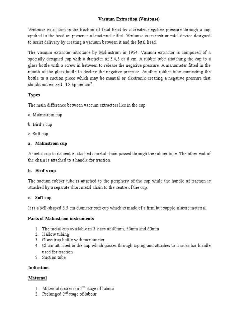 Ventouse Extraction | PDF | Childbirth | Maternal Health