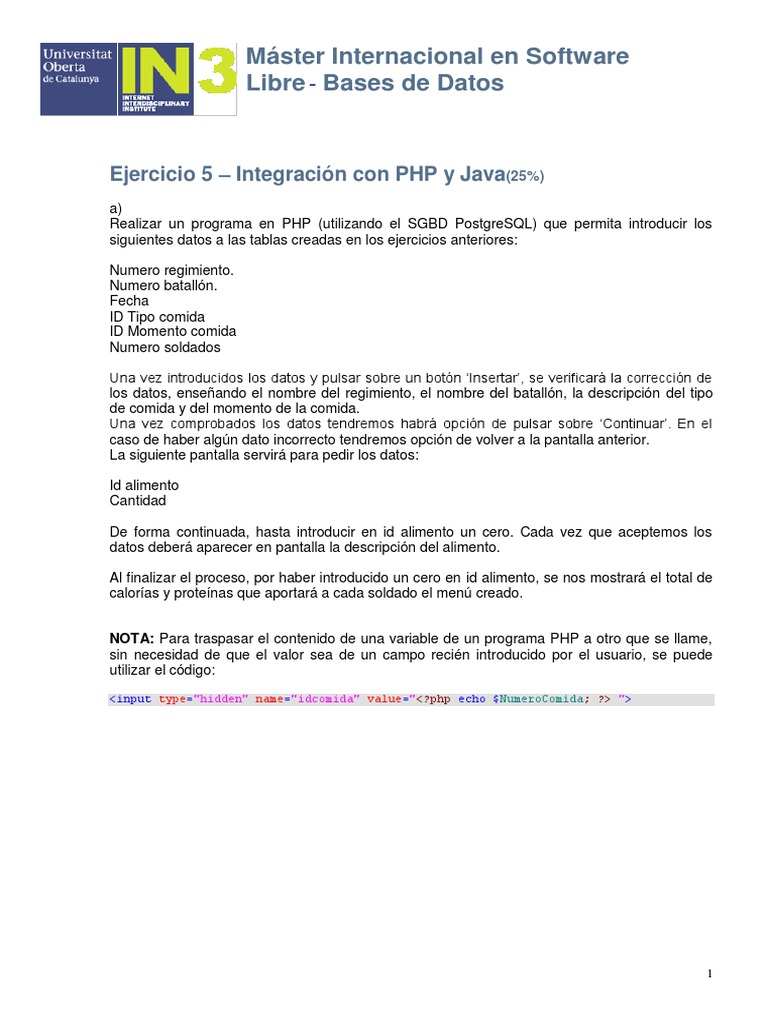 Integración PHP y Java en BD | PDF | Postgre Sql | SQL