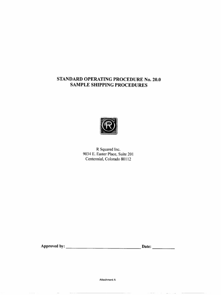 SOP No. 20.0 Sample Shipping Procedures | PDF | Quality Assurance ...