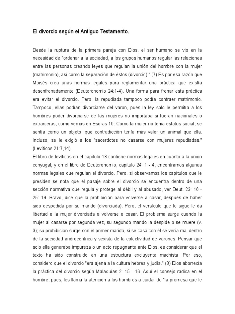 El Divorcio Según El Antiguo Testamento | PDF | Divorcio | Matrimonio