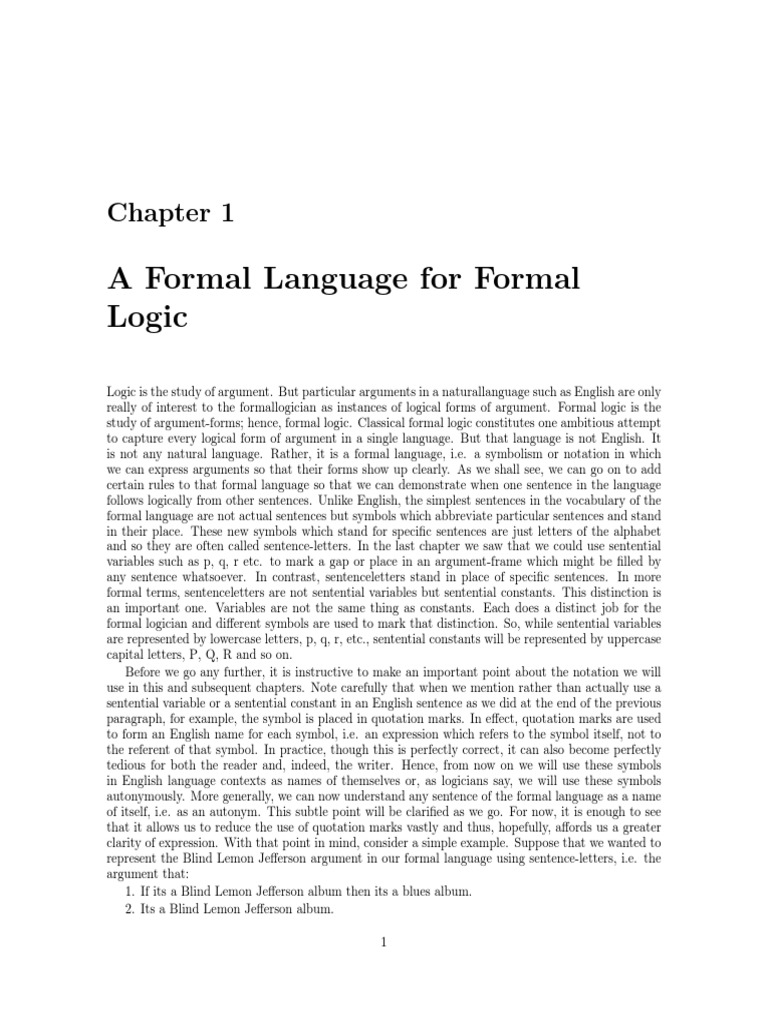 A Formal Language For Logic | PDF | Logic | Variable (Mathematics)