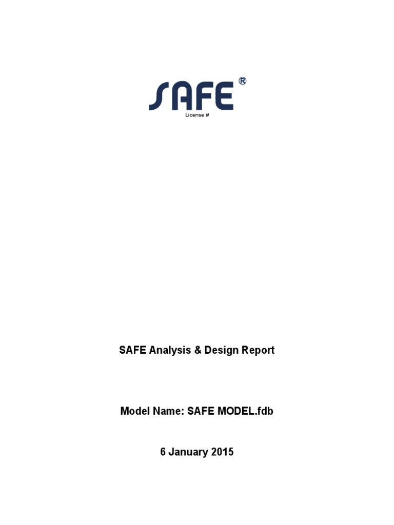 SAFE Analysis & Design Report: License # | PDF | Solid Mechanics ...